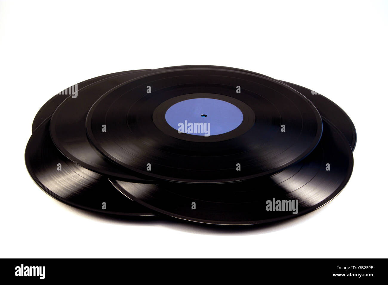 a pile of vinyl with white background Stock Photo - Alamy