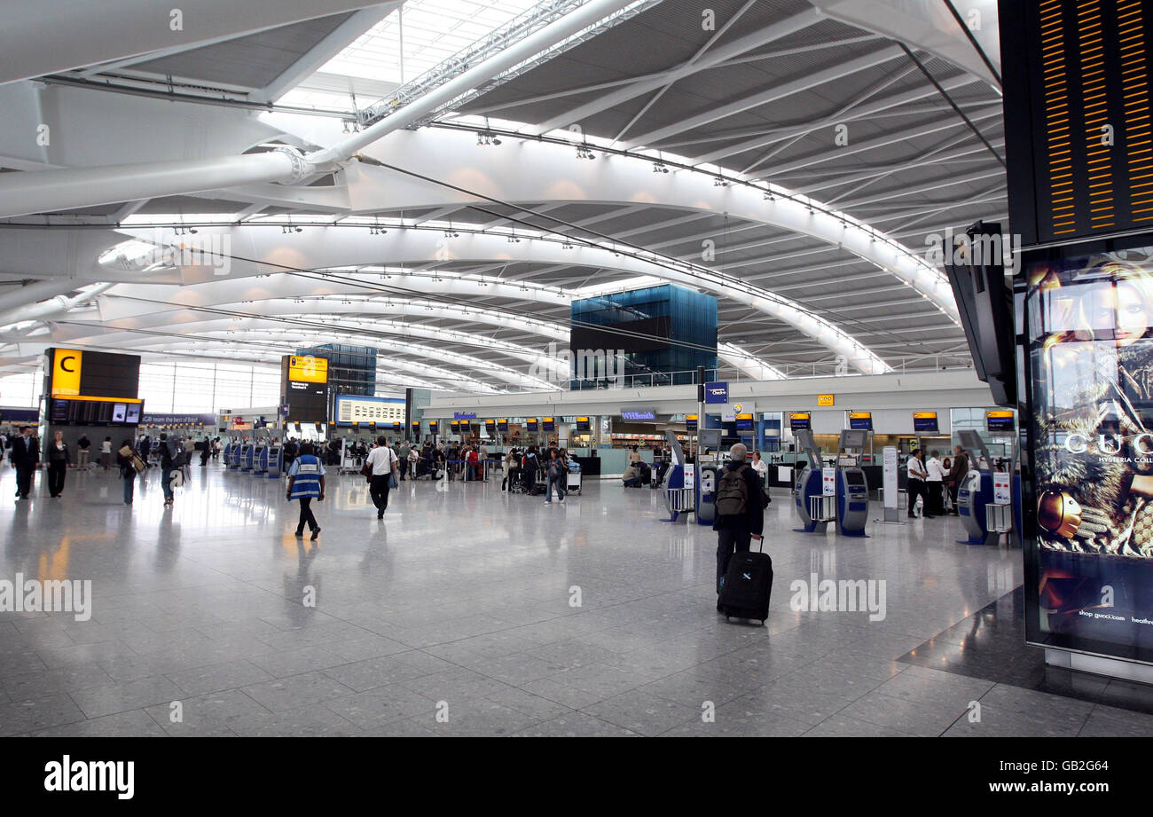 General views of the Airside departure area of Terminal 5 at Heathrow ...
