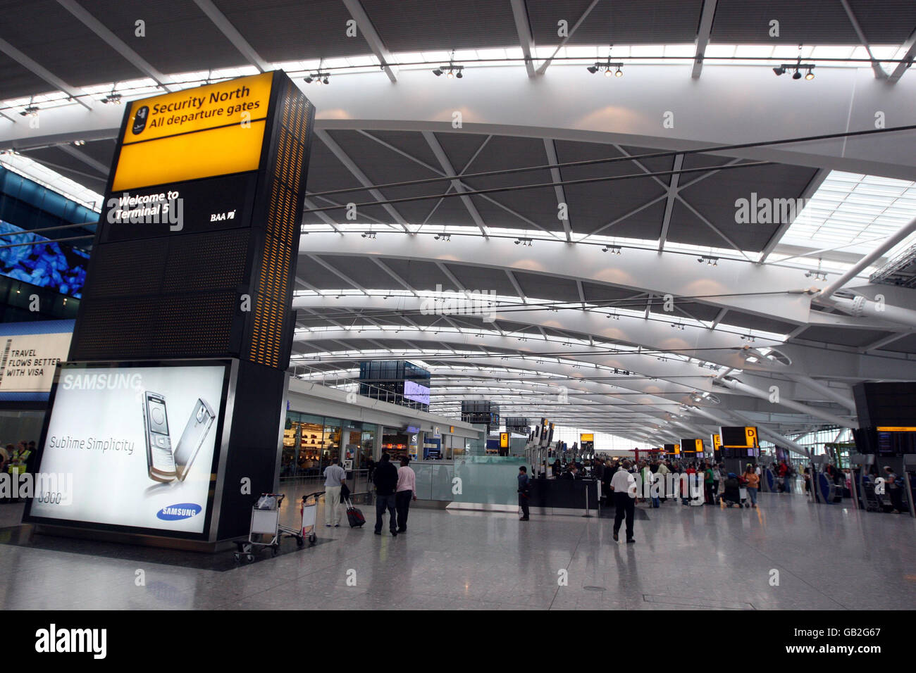 General views of the Airside departure area of Terminal 5 at Heathrow ...