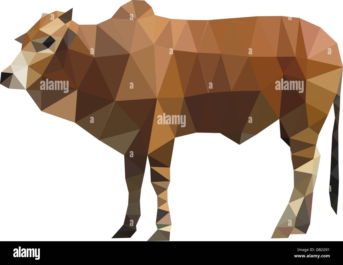 red cow lowpoly art Stock Vector Image & Art - Alamy