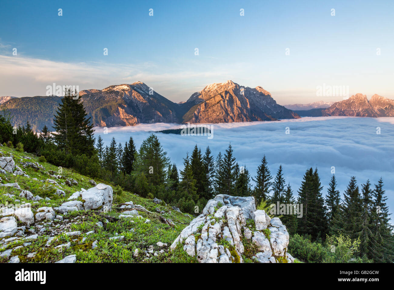 Sunrise, First light, Morning, Mountain, Admonter Reichenstein, Hochtor ...