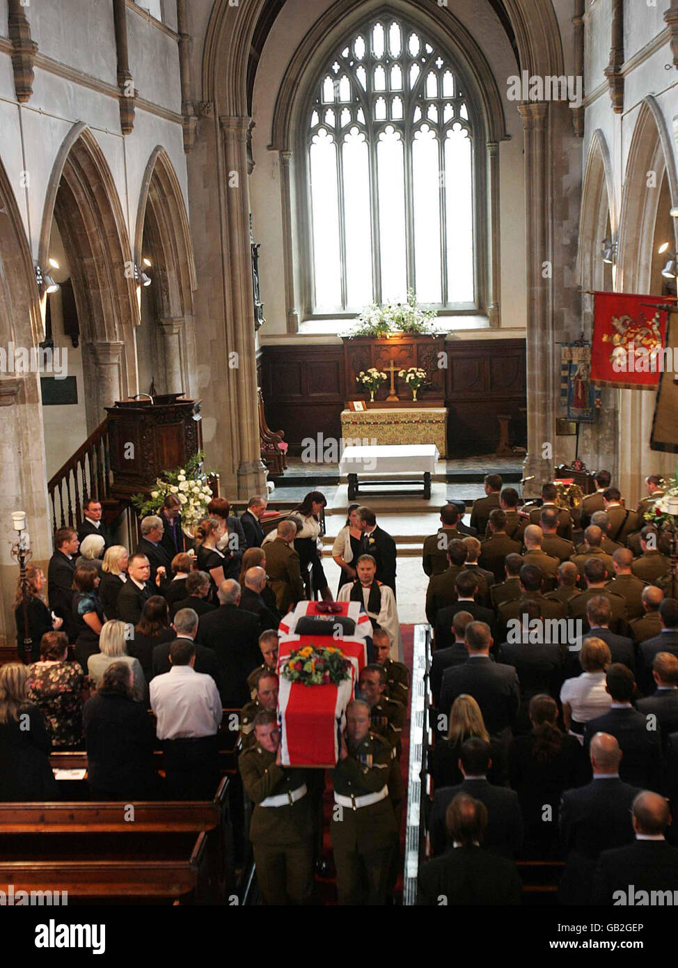 The funeral of Corporal Jason Barnes at St Peters Church, Colchester ...