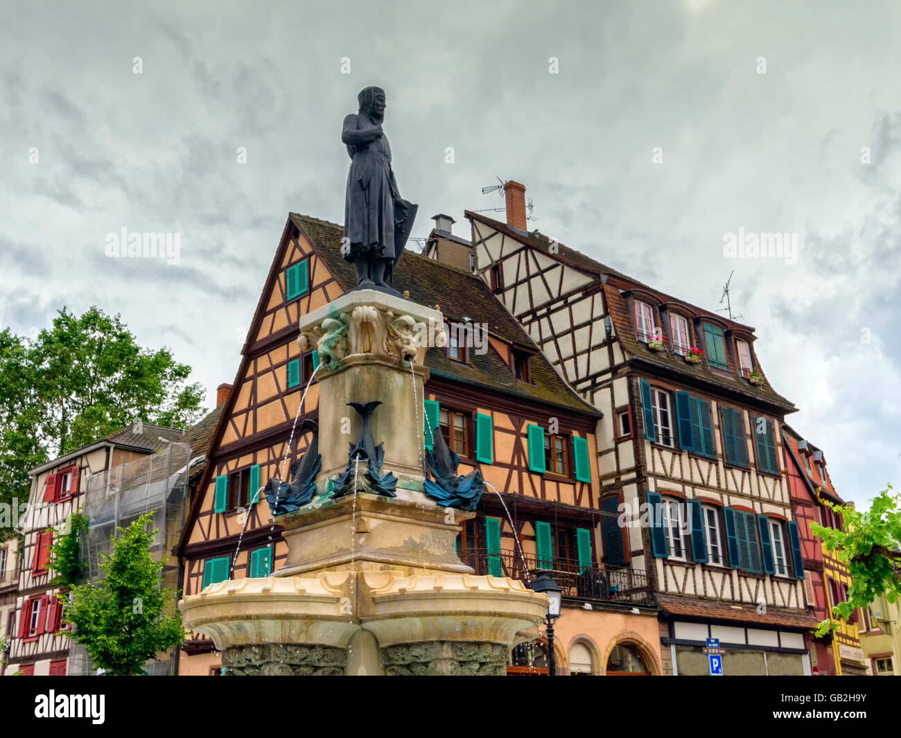 Roesselmann fountain created by Bartholdi, Colmar, France Stock Photo ...