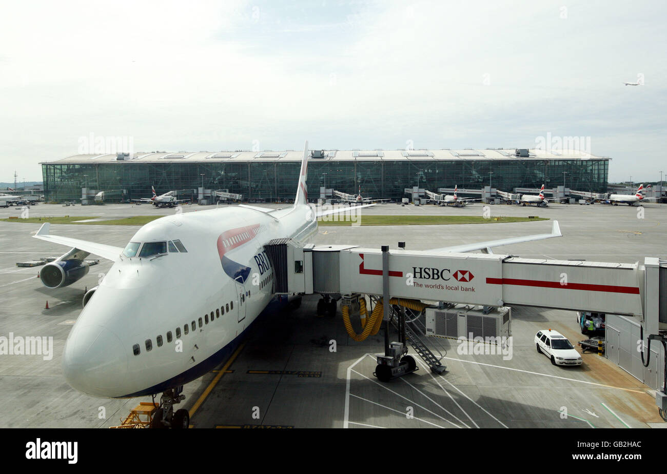 Generic picture of a British Airways 747 sitting on a stand at Terminal ...