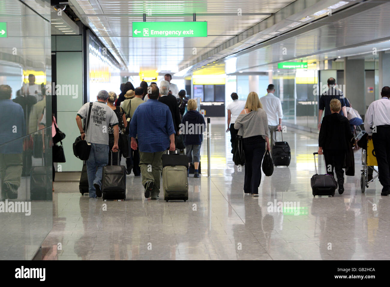 Generic picture of passengers getting off a flight at Terminal 5 at ...