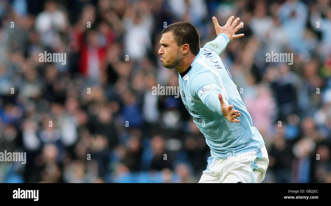 Manchester City's Valeri Bojinov celebrates his goal during the ...