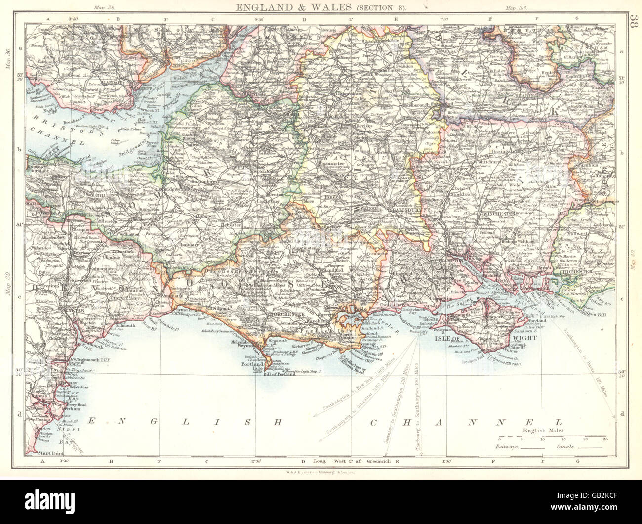 ENGLAND: Dorset Hampshire Wiltshire Somerset Isle of Wight Berkshire ...