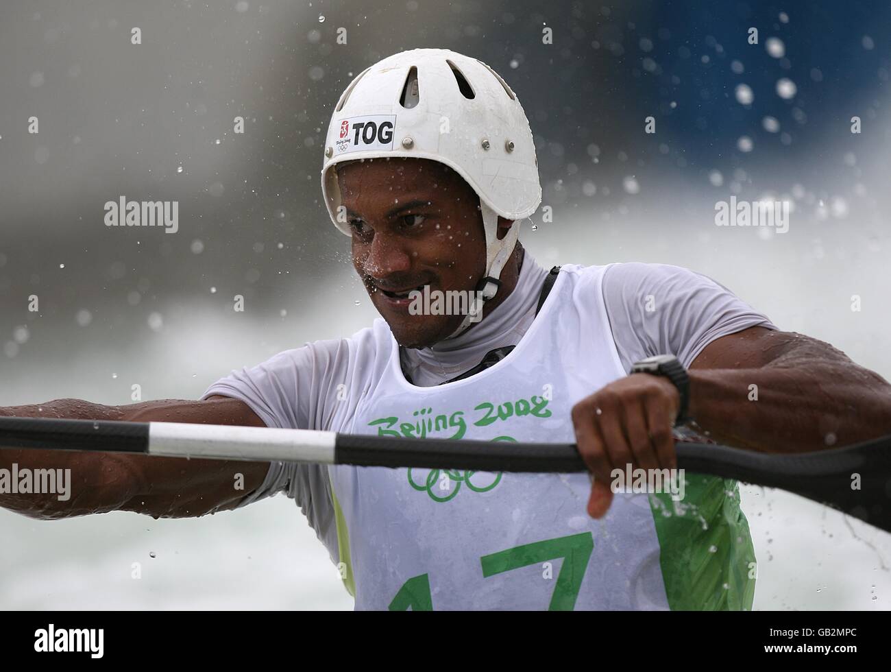 Togo's Benjamin Boukpeti in action during the Kayak single (K1) heats ...