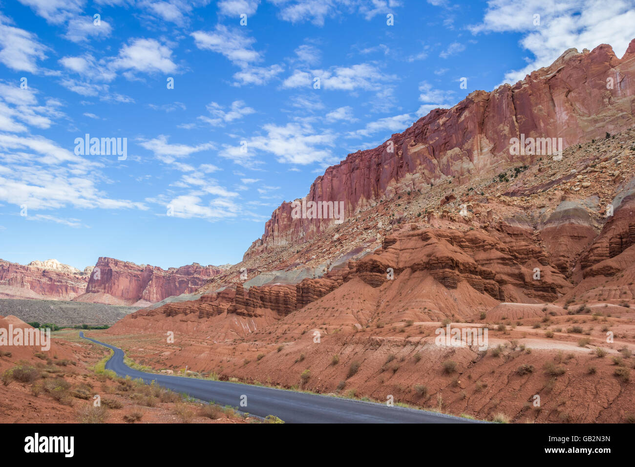 Road through Capitol Reef National Park, Utah, United States Stock ...