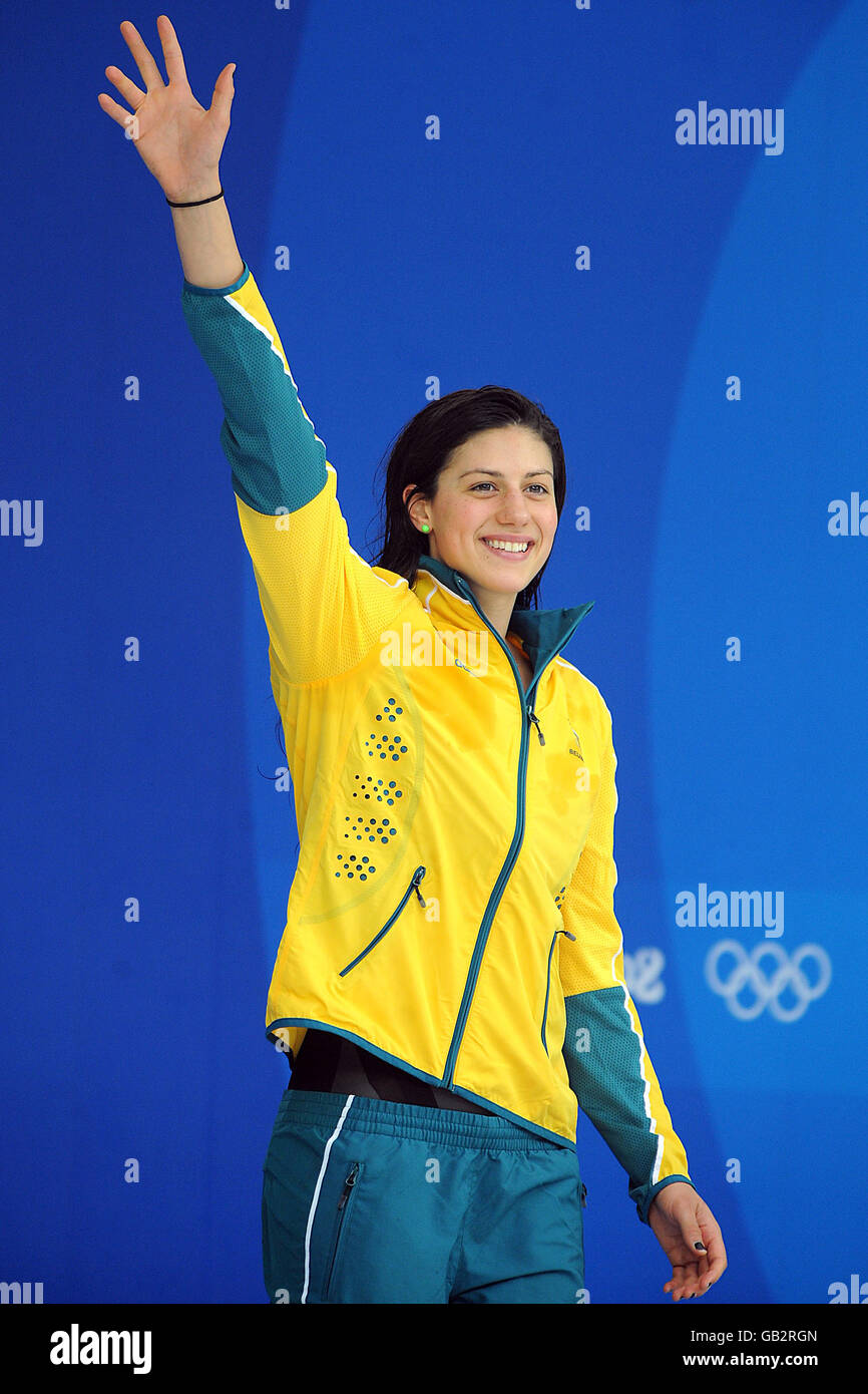 Australia's Stephanie Rice waves to the crowd before receiving her Gold ...