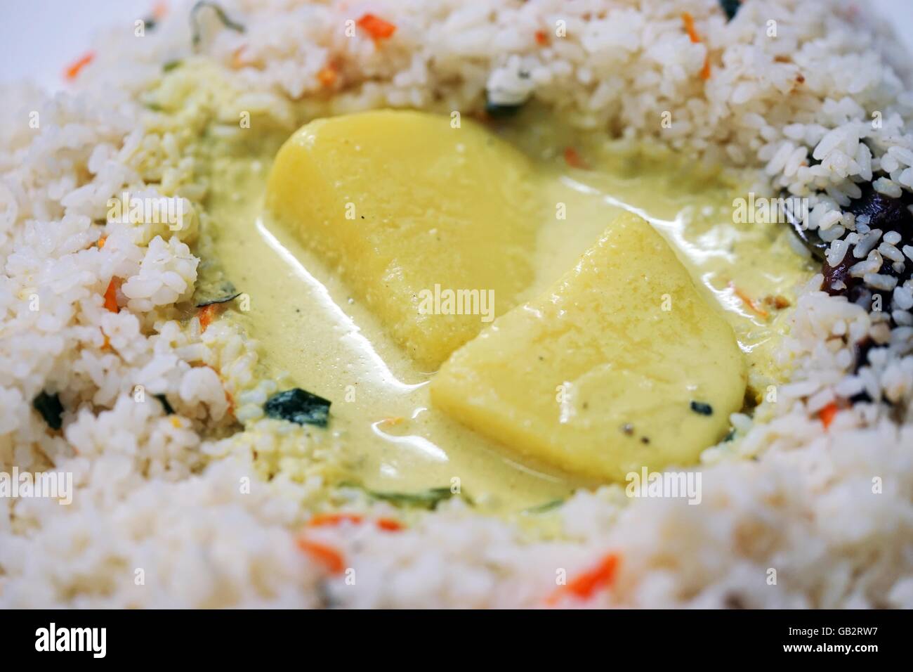 Potato curry and rice Asian street food cuisine cafe restaurant food ...