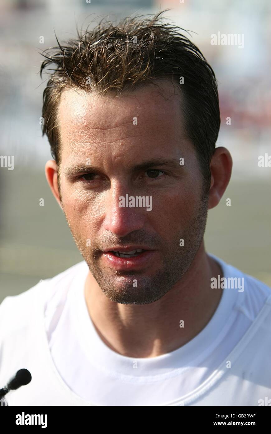 Great Britain's Finn sailor Ben Ainslie after today's round of his ...