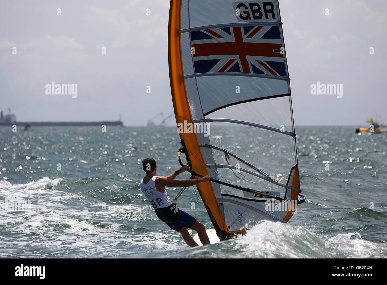 Great Britain's Nick Dempsey in action during the Men's RS:X Opening ...
