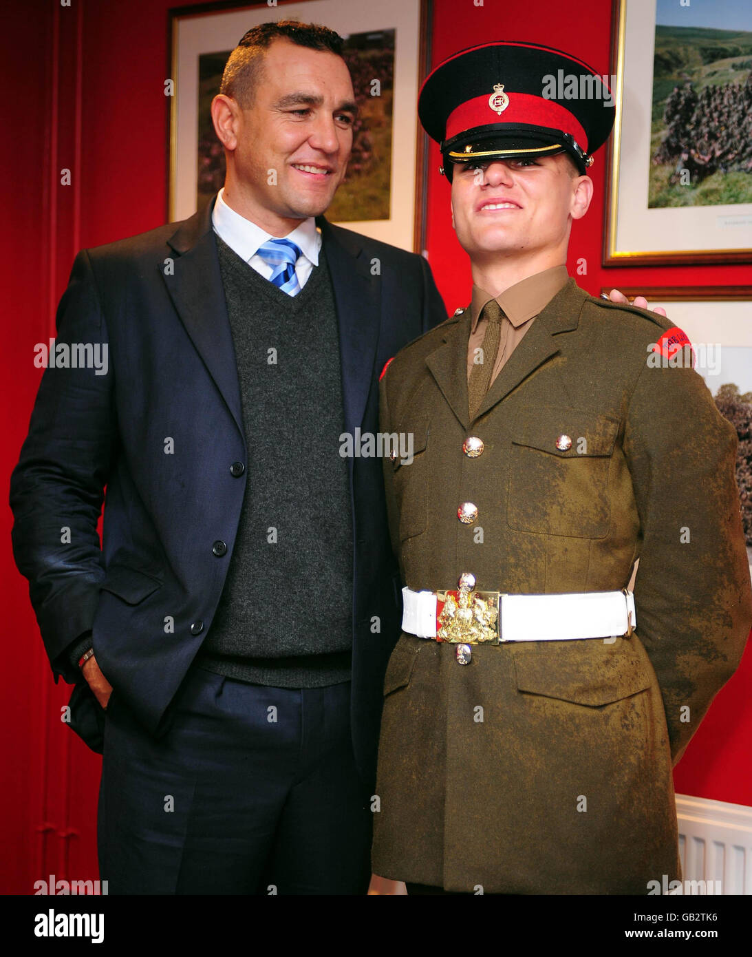 Former professional footballer Vinnie Jones with his son Junior Soldier ...