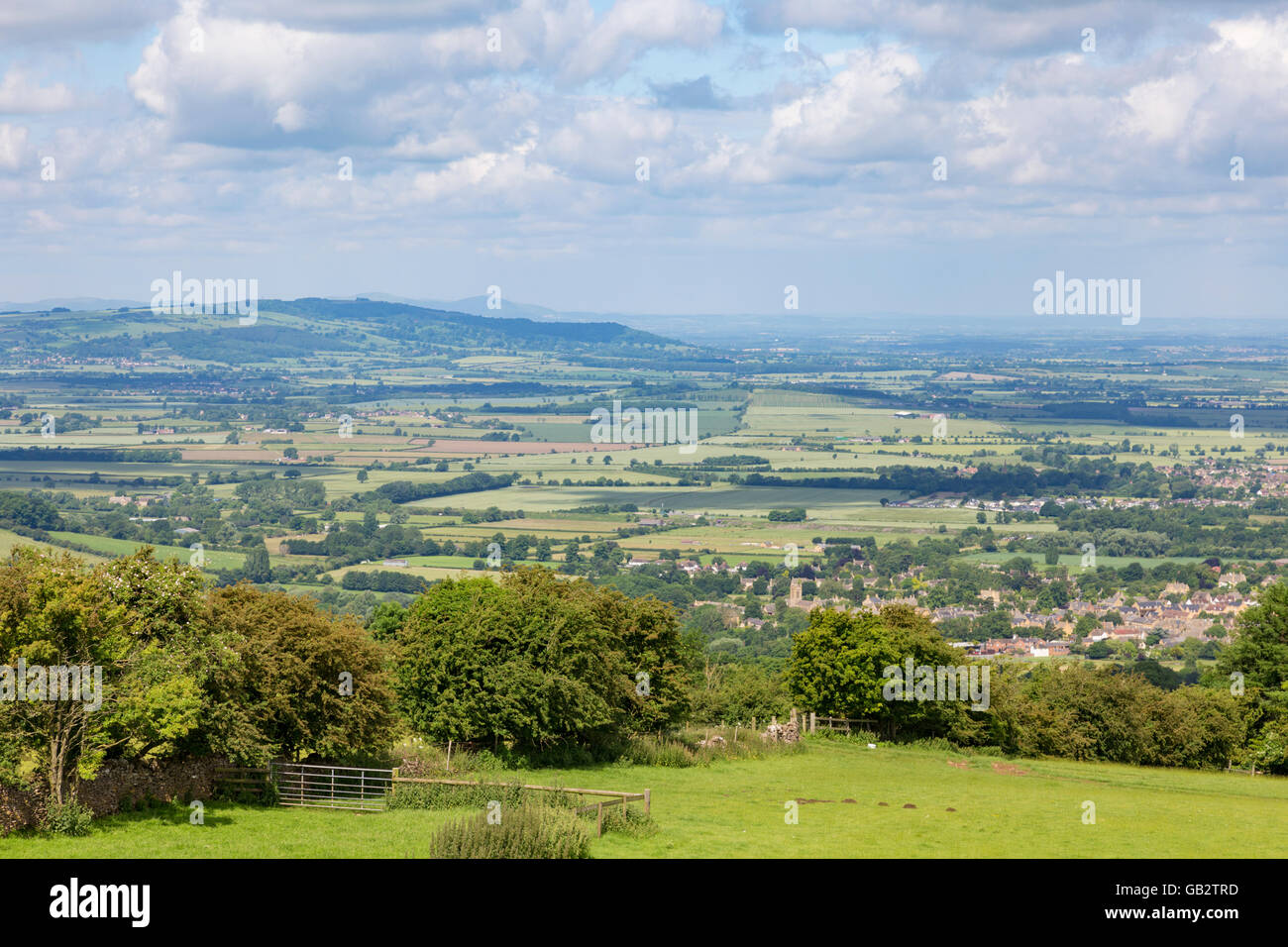 A view towards Bredon Hill and the Severn vale from Broadway Tower ...