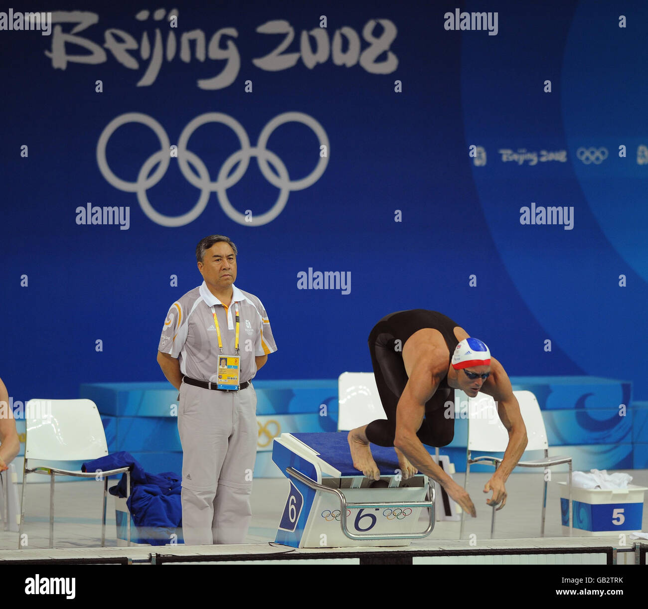 Great Britain's Mark Foster starts his heat of the Men's 50m Freestyle ...