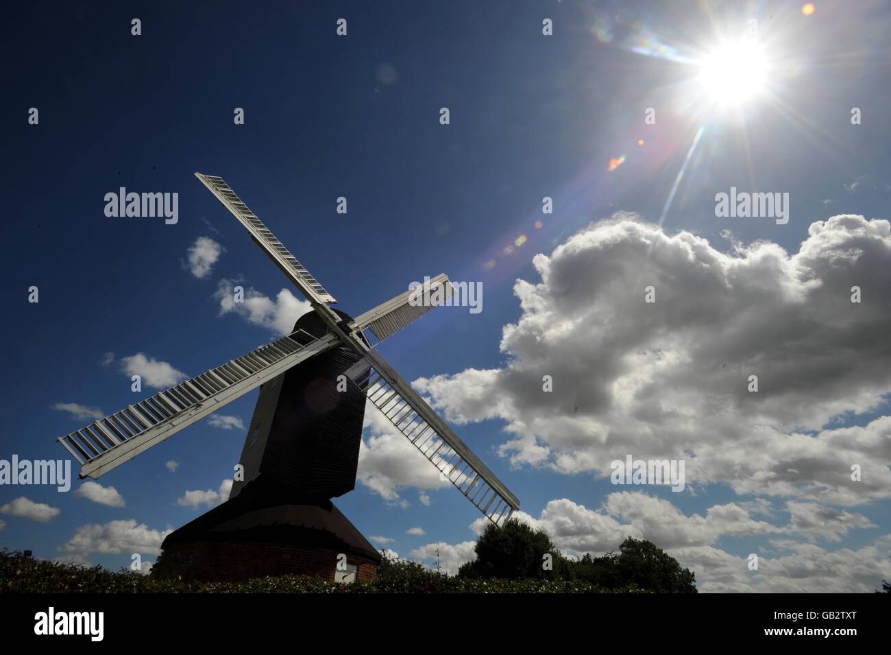 A general view of a 19th Century Post Windmill, at Mountnessing, Essex ...