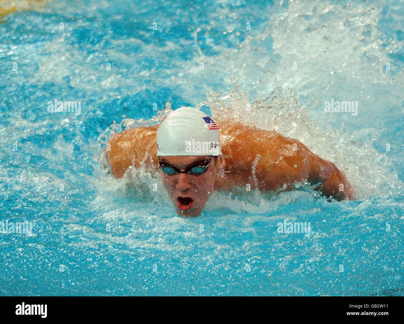 USA's Michael Phelps in action in his heat of the Men's 100m Butterfly ...