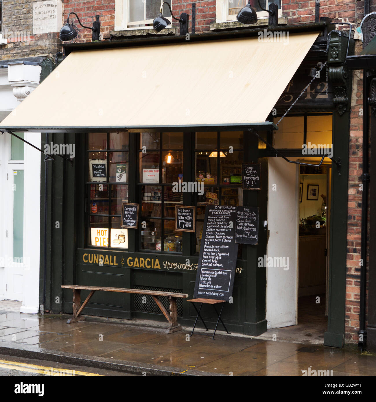 The Cundall and Garcia food store in London, England. The shop sells ...