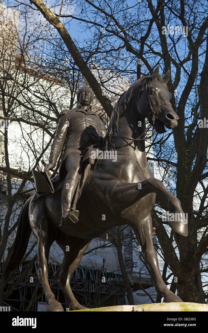 Statue of King George III on Pall Mall in London, England. The king ...