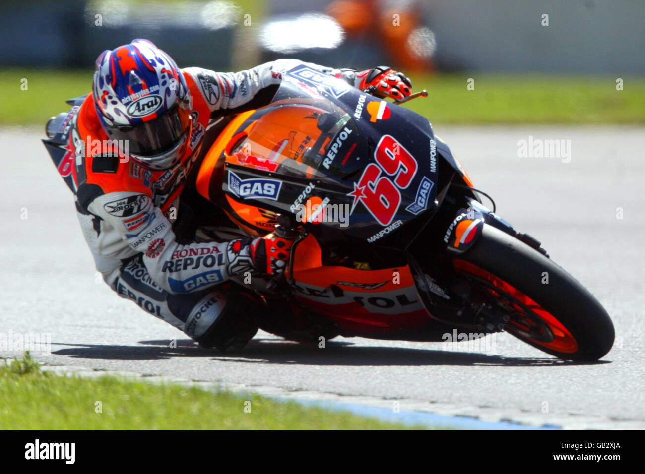 Repsol Honda's Nicky Hayden during the first practise session Stock ...