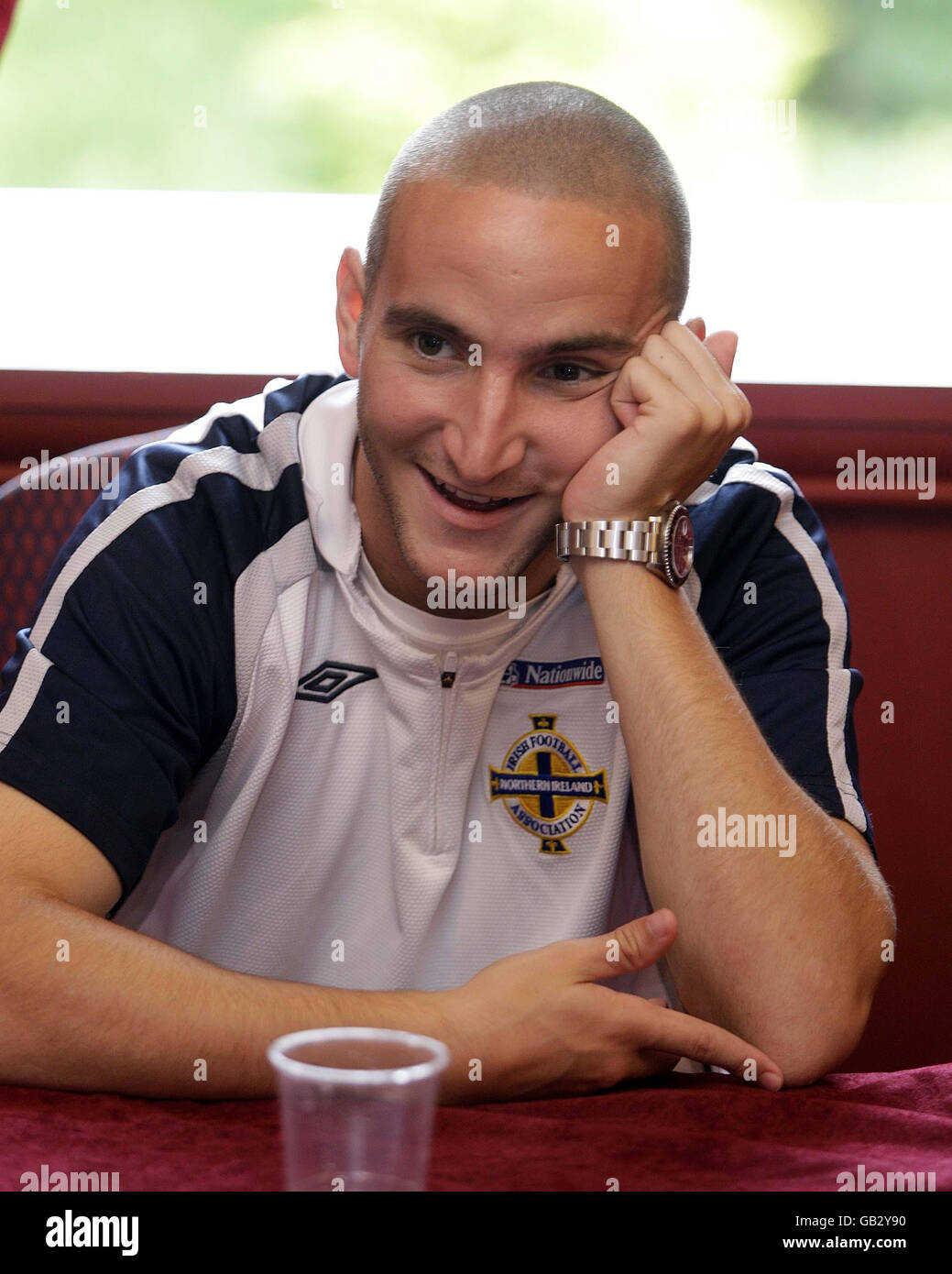 Martin Paterson of Northern Ireland at a team press conference at Airth ...