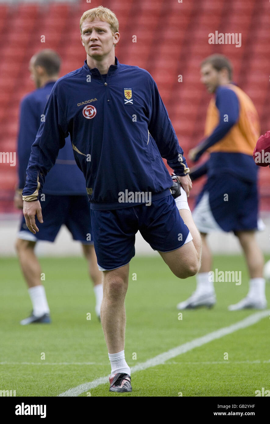 Barry Robson with the Scottish International football team during a ...