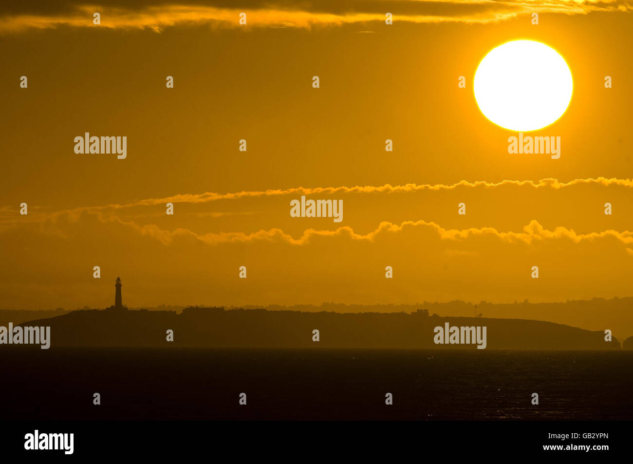 Sunset over Bristol Channel Stock Photo - Alamy