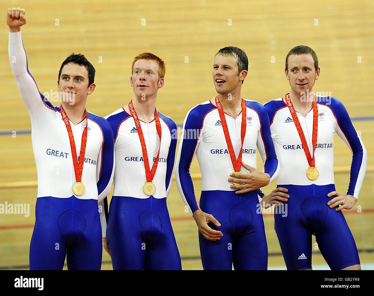 Great Britain's (L to R) Geraint Thomas, Ed Clancy, Paul Manning and ...