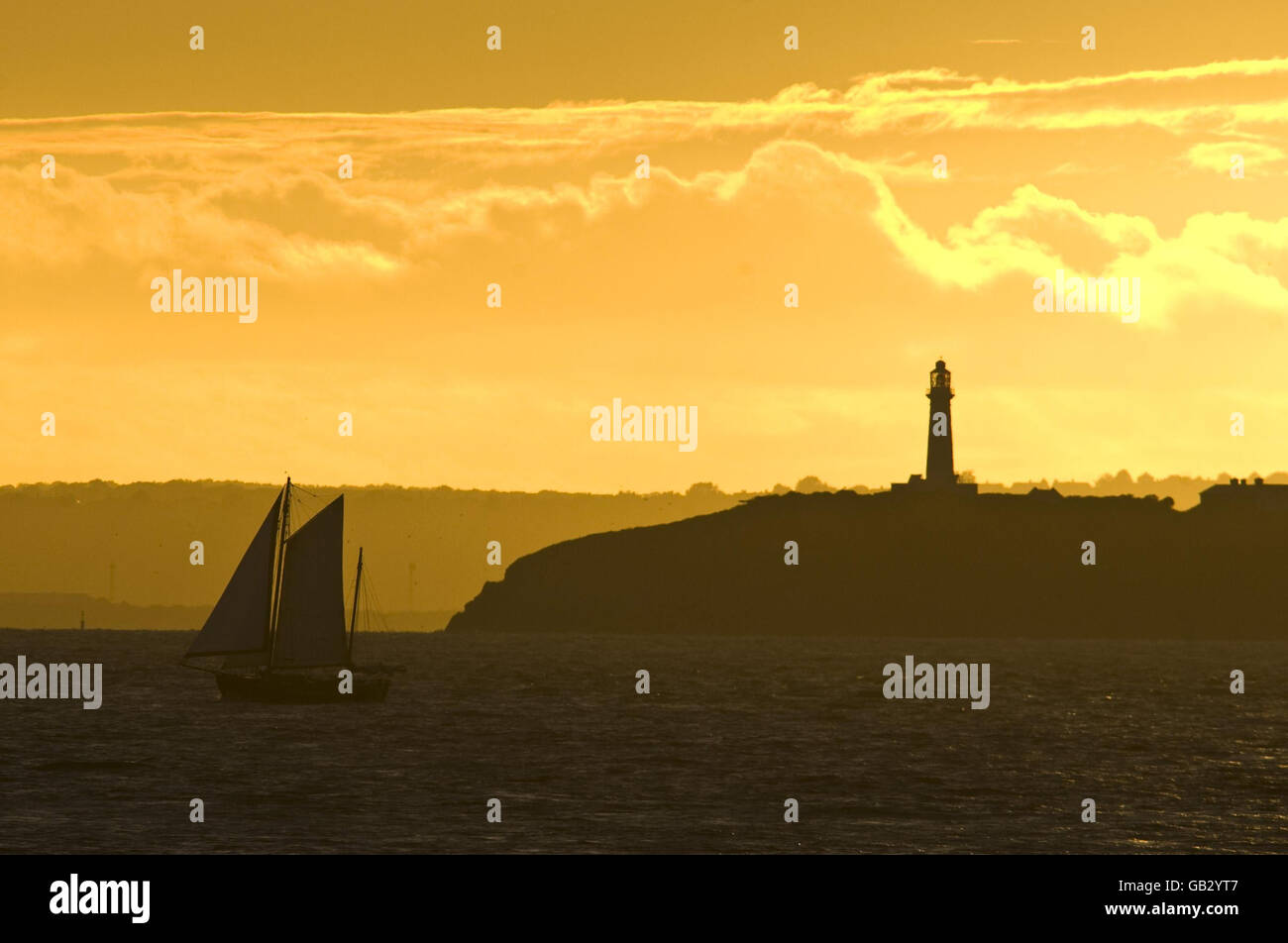 Sunset over Bristol Channel Stock Photo - Alamy