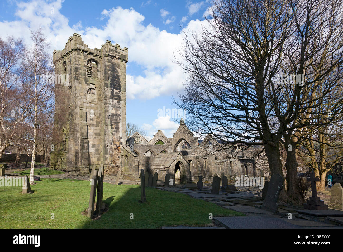 The ruined church of St Thomas à Becket, Heptonstall, West Yorkshire Stock Photo - Alamy
