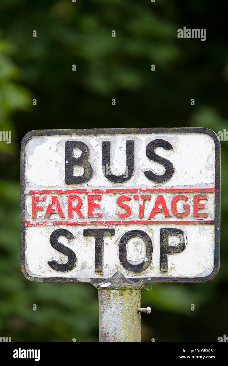 Vintage bus stop sign hi-res stock photography and images - Alamy