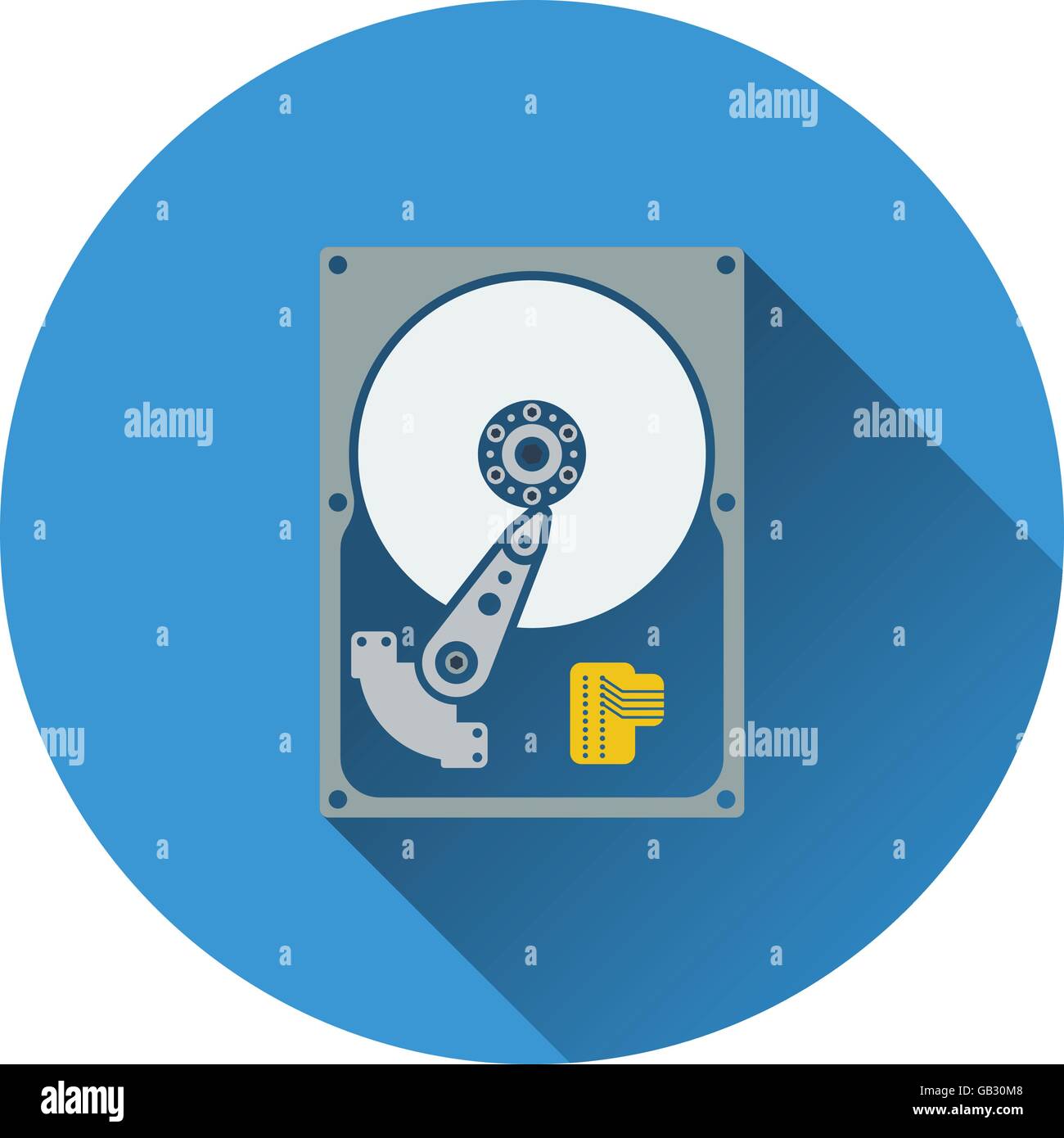 HDD icon. Flat color design. Vector illustration Stock Vector Image ...
