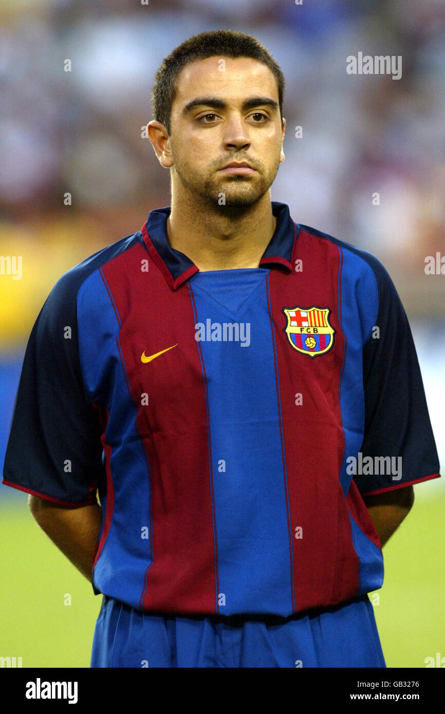 Soccer - Friendly - AC Milan v Barcelona. Xavi, Barcelona Stock Photo ...