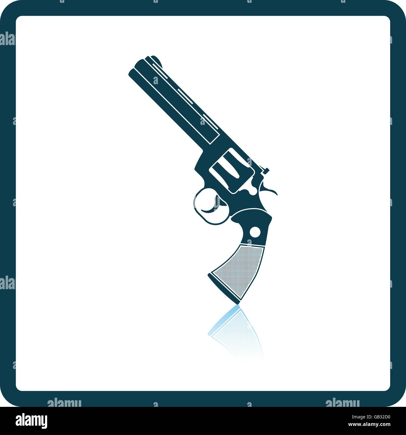 Revolver gun icon. Shadow reflection design. Vector illustration Stock ...
