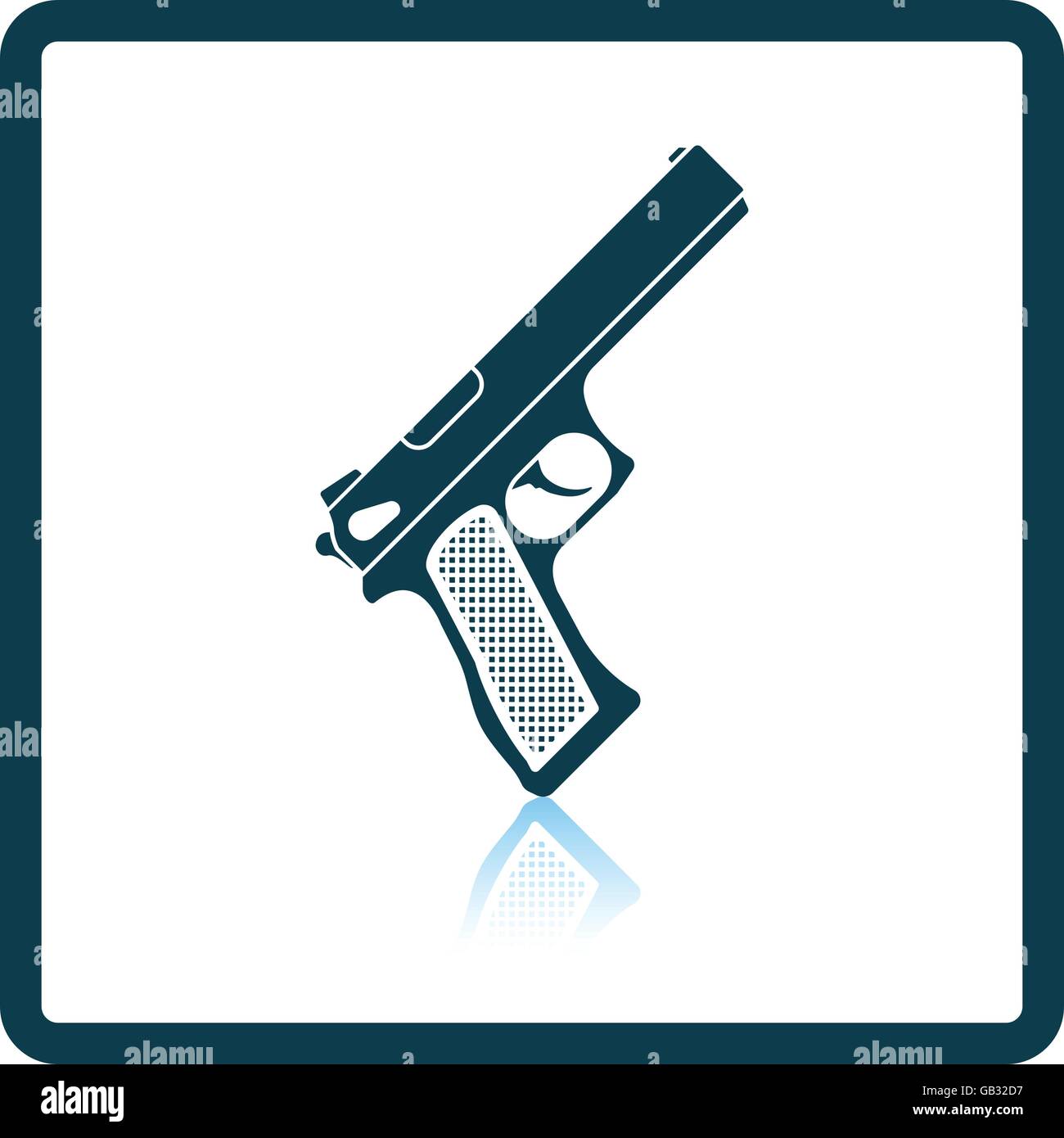 Gun icon. Shadow reflection design. Vector illustration Stock Vector ...