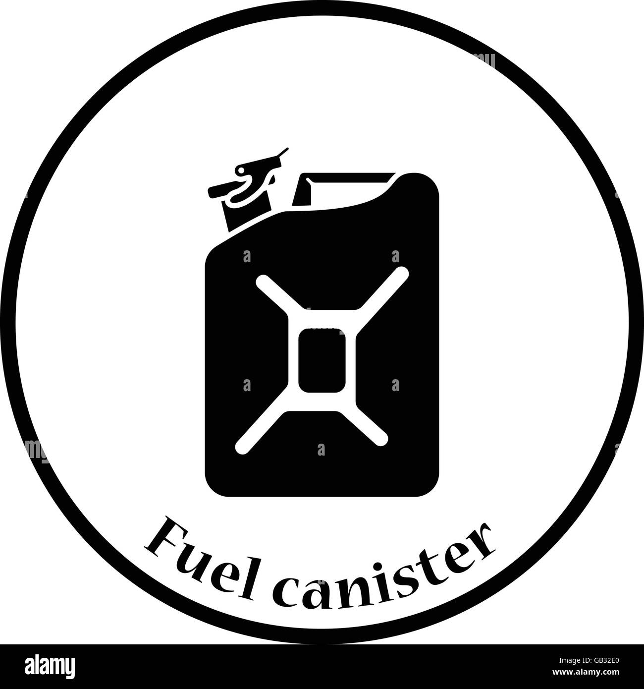 Fuel canister icon. Thin circle design. Vector illustration Stock ...