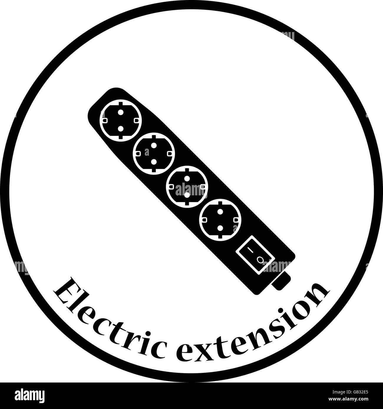Extension power strip cord Black and White Stock Photos & Images - Alamy