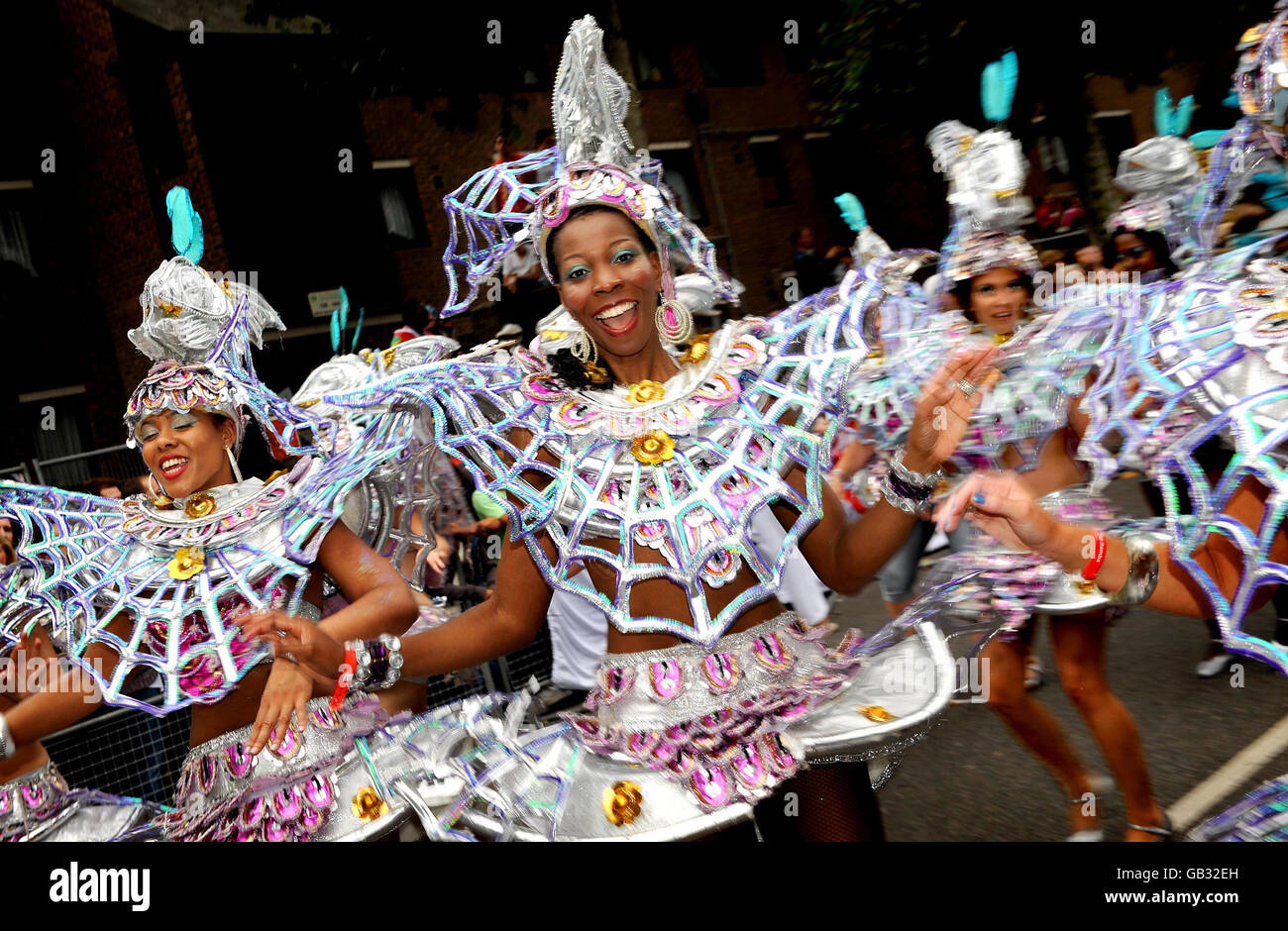 A dancer takes part in this year's Notting Hill Carnival in London ...