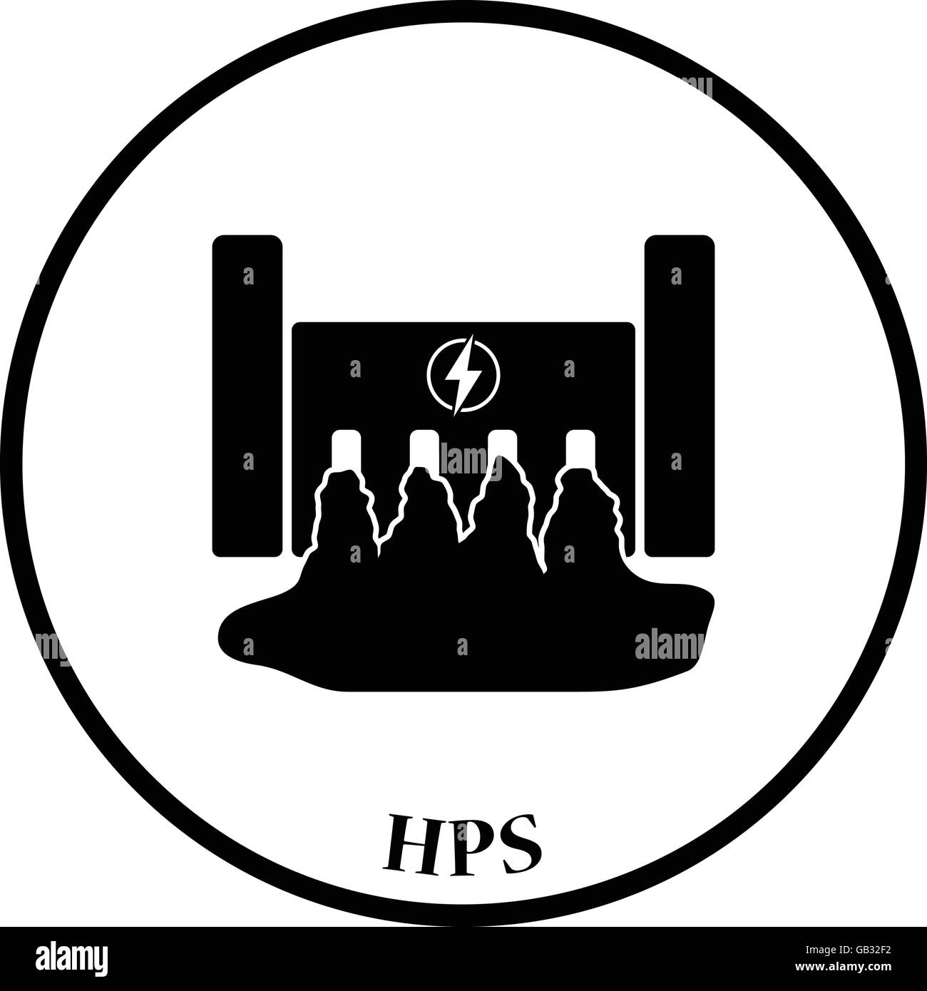 Power plant icon circle Black and White Stock Photos & Images - Alamy