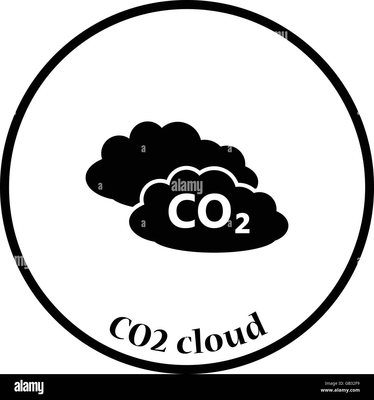 CO2 cloud icon. Thin circle design. Vector illustration Stock Vector ...
