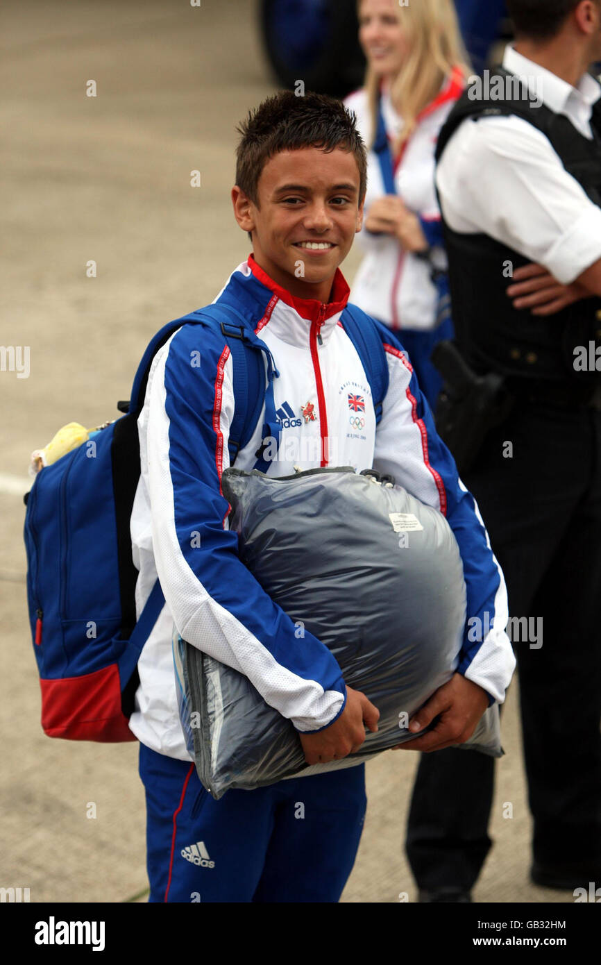 Olympics - Team GB Arrive Home - Heathrow Airport. Great Britain's Tom ...