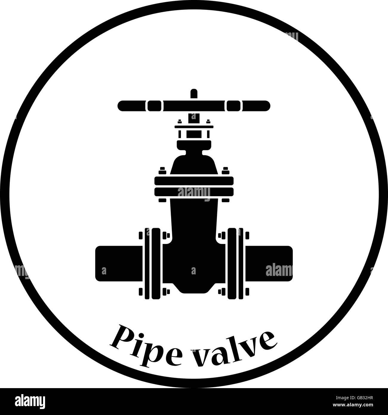 Pipe valve icon. Thin circle design. Vector illustration Stock Vector ...
