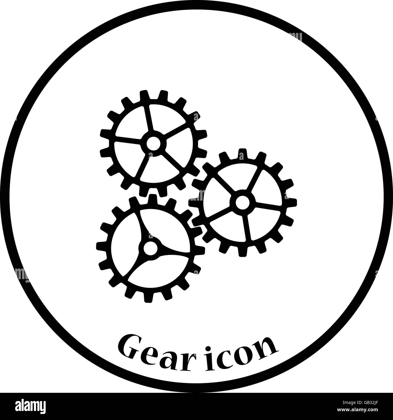 Gear icon. Thin circle design. Vector illustration Stock Vector Image ...