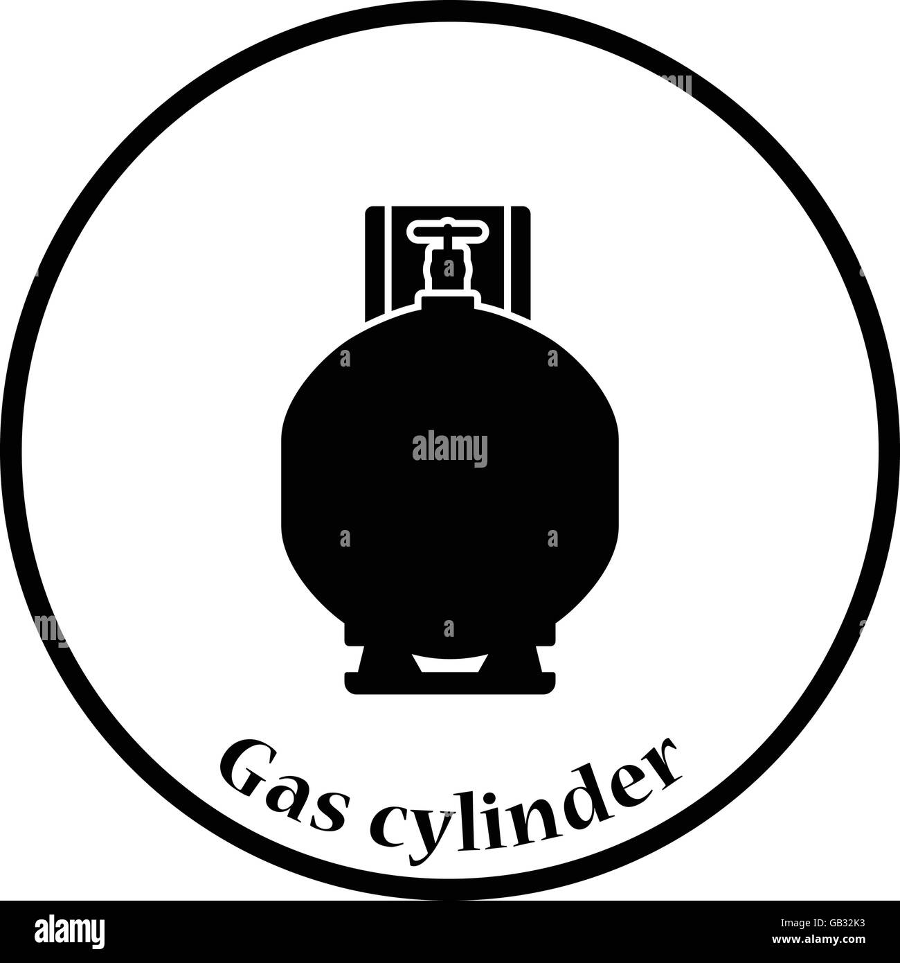 Gas cylinder icon. Thin circle design. Vector illustration Stock Vector ...