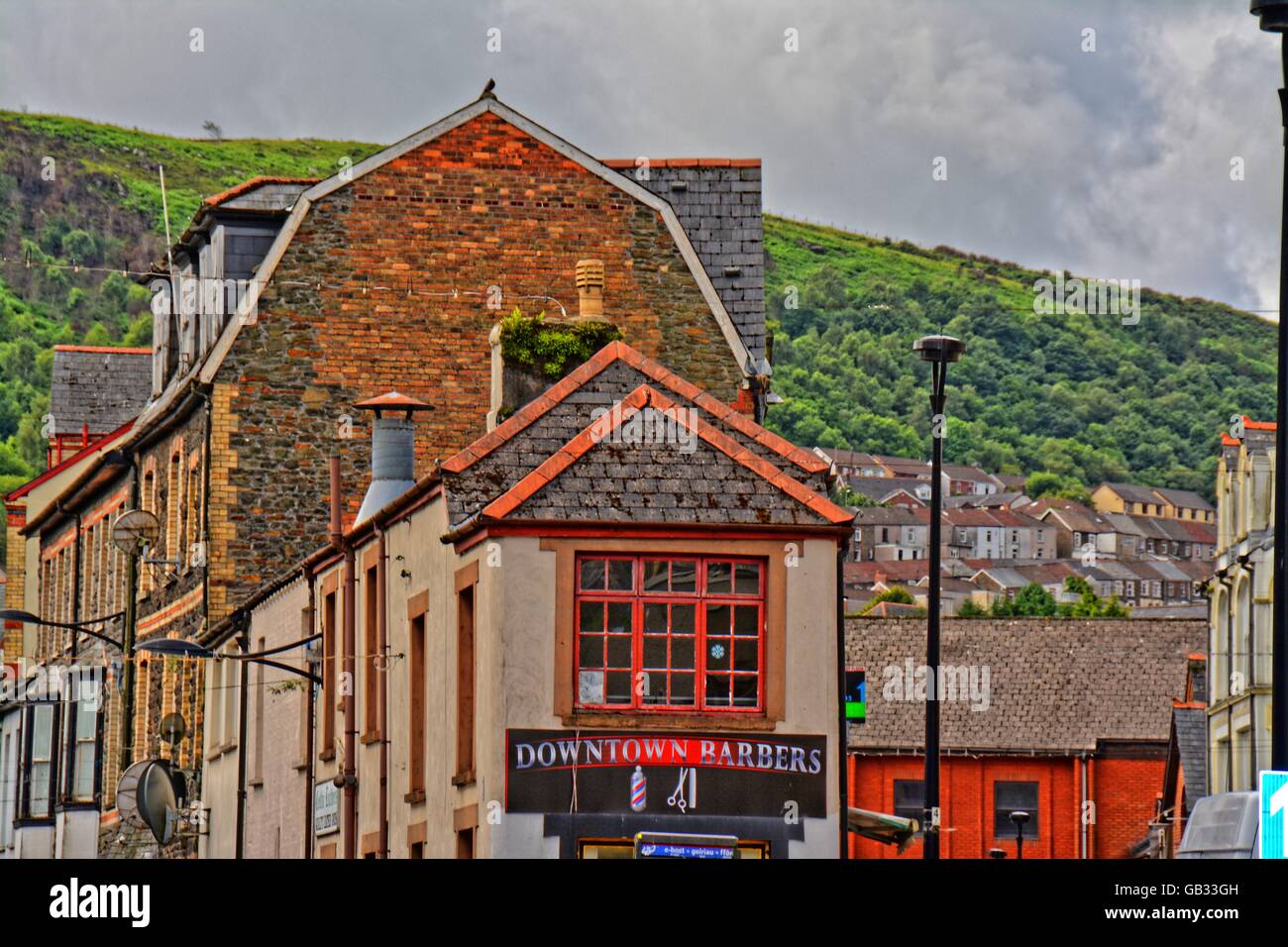 Wales, United Kingdom, old town centre Stock Photo - Alamy