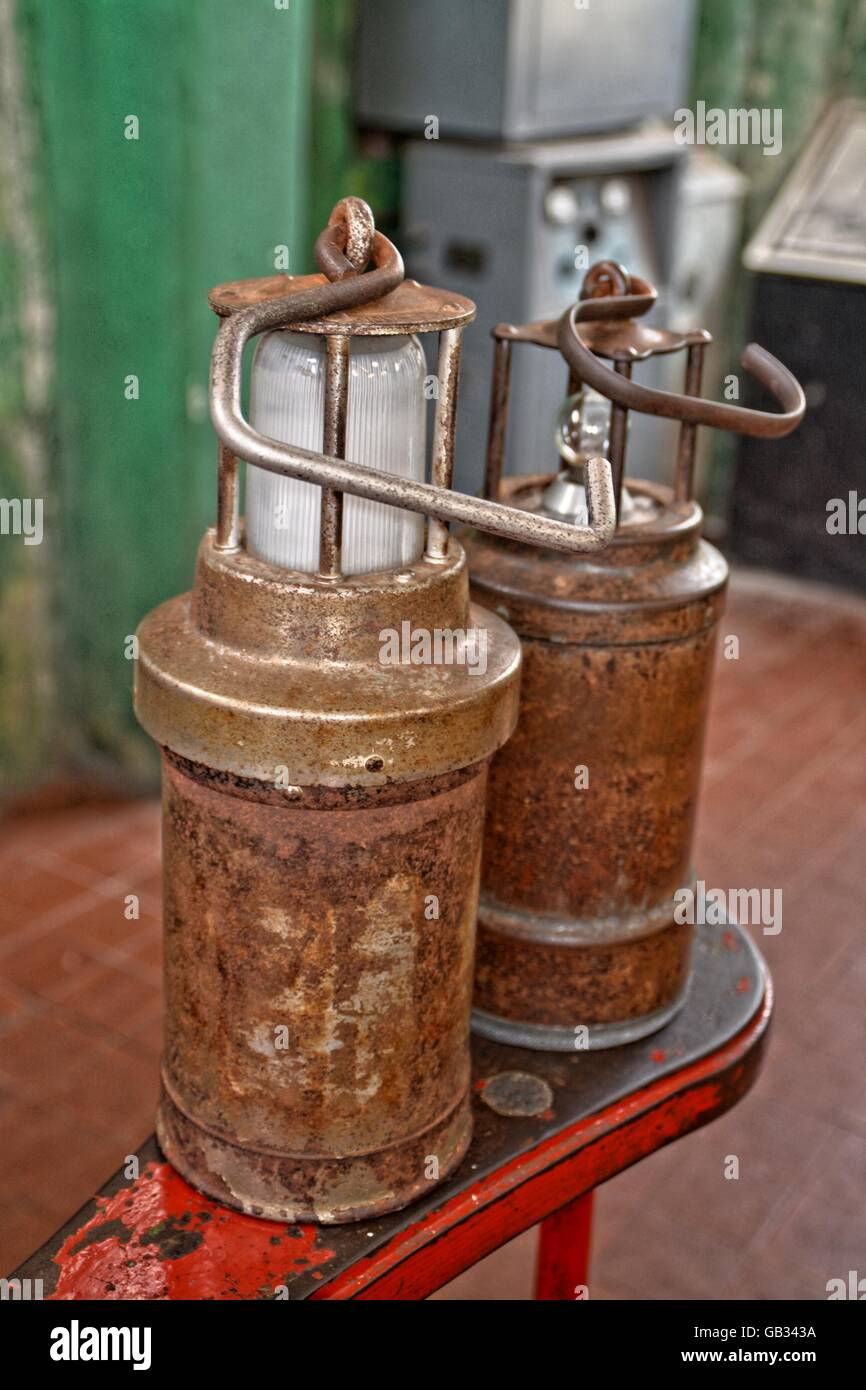 Miners lights, as used in coal mines around the world Stock Photo - Alamy