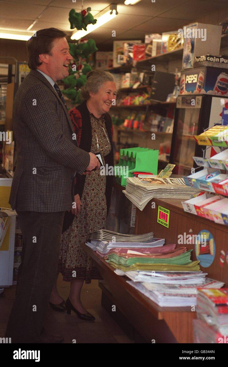 NEW CHANCELLOR KENNETH CLARKE AND WIFE GILLIAN, SHOPPING Stock Photo ...