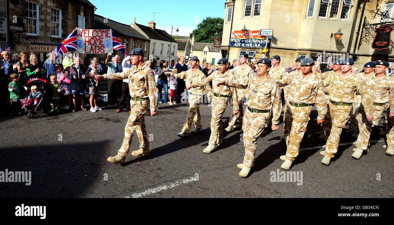 No squadron raf regiment parade through the town of stamford hi-res ...