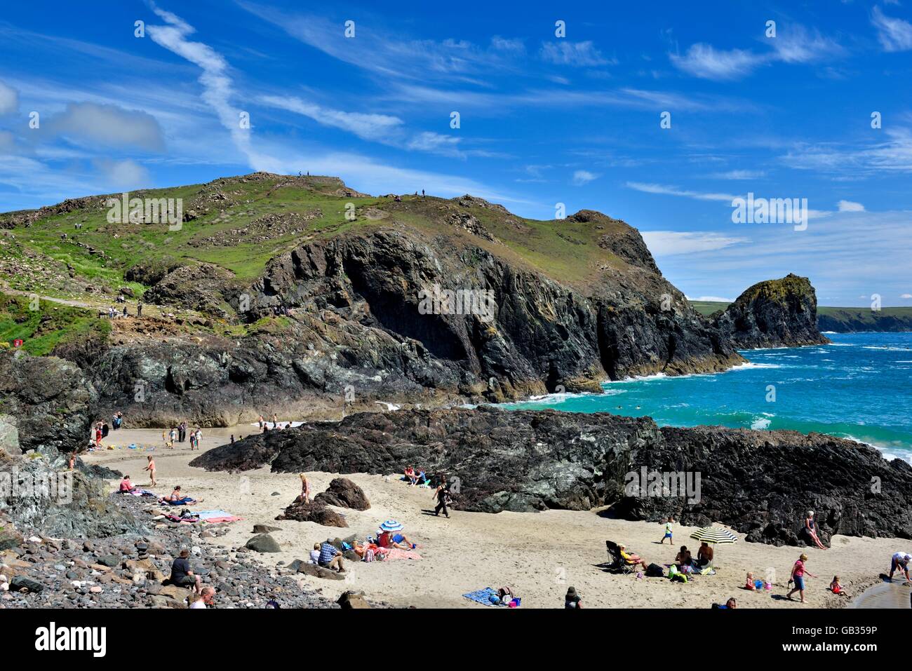 Kynance Cove beach on the Lizard Peninsula Cornwall England UK Stock ...